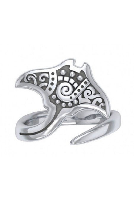 Aboriginal Manta Ray Ring Anillos 7